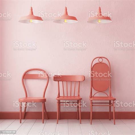 3d 그림 인테리어입니다 Hipster 스타일 작업 영역에 Mockup입니다 트렌드 컬러입니다 0명에 대한 스톡 사진 및 기타