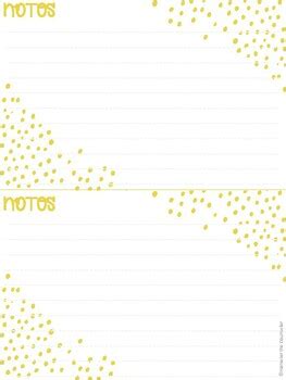 Notes Pages Half Sheet By Hanselor The Counselor TPT