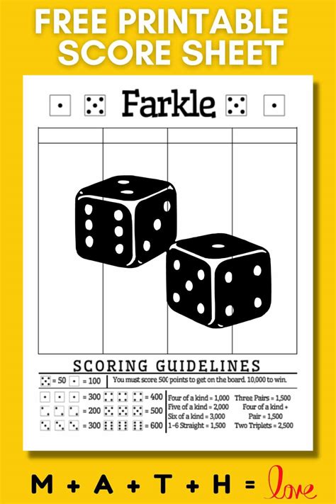 Free Printable Farkle Rules Pdf Free Printable