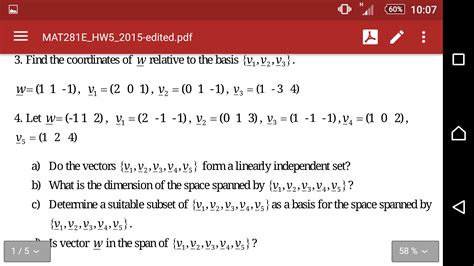 Solved Find The Coordinates Of W Relative To The Basis V1