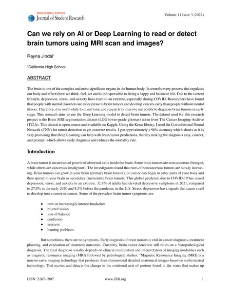 Pdf Can We Rely On Ai Or Deep Learning To Read Or Detect Brain Tumors