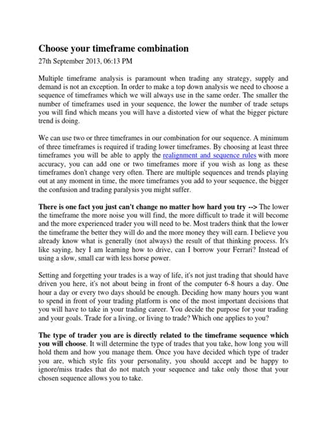 121choose Your Timeframe Combination Pdf Day Trading Foreign