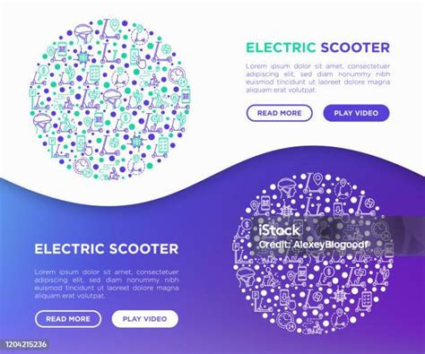 서클 얇은 라인 아이콘전기 스쿠터 개념 공유 서비스 모바일 앱 Qr 코드 주차 헬멧 에코 전송 포인터 현대 벡터 그림입니다 24