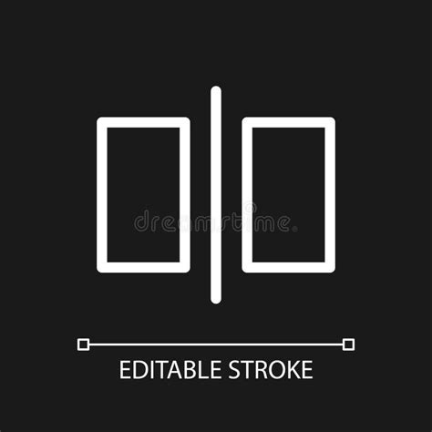 Transition Pixel Perfect White Linear Ui Icon For Dark Theme Stock Vector Illustration Of