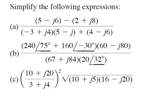 Solved Simplify The Following Expressions 5 J6 2 Chegg Com