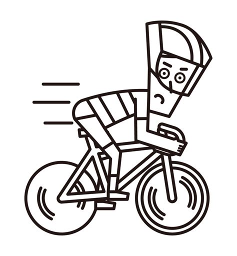 육상 선수의 일러스트사이클링 트랙 대회에서 남자 선수 무료 일러스트 소재집 Kukukeke