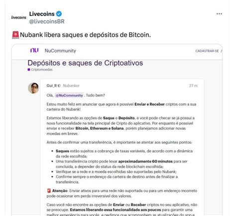 Brazils Nubank Now Supports Bitcoin Ether Sol Transactions