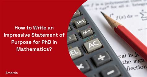 How To Write An Impressive Statement Of Purpose For Phd In Mathematics Ambitio