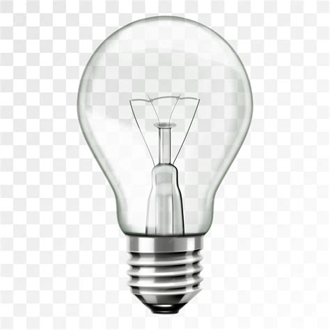 투명한 배경에 분리된 전구 전기 전구가 꺼진 현실적인 3d 벡터 프리미엄 벡터