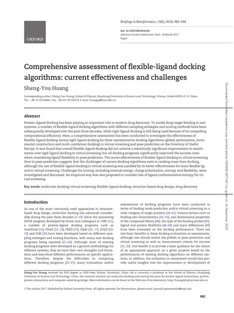 Assessement Of Flexible Docking Pdf Docking Molecular Chemistry