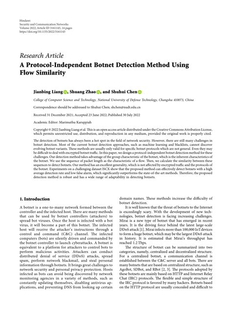 Pdf A Protocol Independent Botnet Detection Method Using Flow Similarity