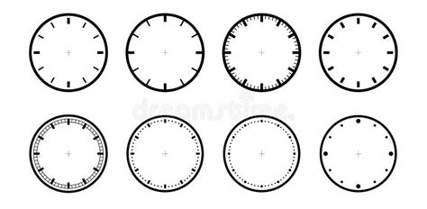 Clock Face Template Isolated Timer Or Stopwatch Stock Vector