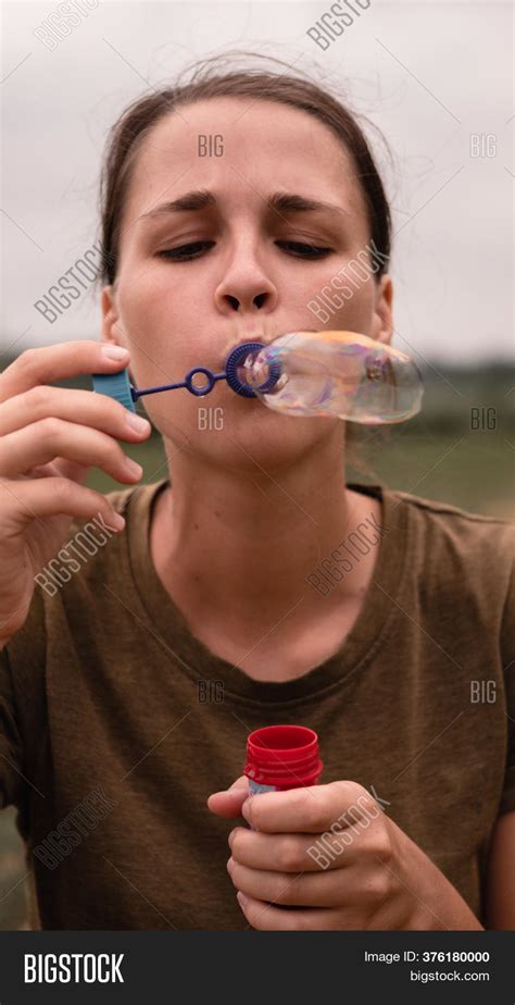 Girl Blows Soap Image And Photo Free Trial Bigstock