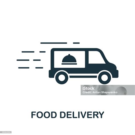 음식 배달 아이콘입니다 새로운 정규화 컬렉션의 간단한 요소 템플릿 인포 그래픽 및 배너에 대한 채워진 단색 음식 배달 아이콘