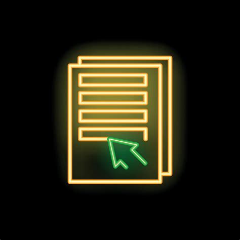 Neon Icon Of Computer Mouse Cursor Clicking On Digital Documents 52833744 Vector Art At Vecteezy