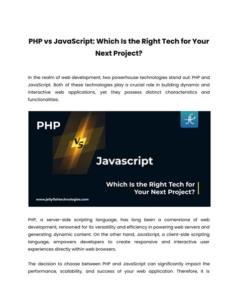 Ppt Php Vs Javascript Which Is The Right Tech For Your Next Project