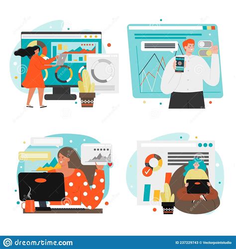Software Developers Engineers Coding Programming Vector Illustration