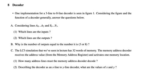 Solved Decoder One Implementation For A Line To Line Chegg Com