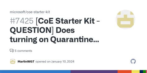 Coe Starter Kit Question Does Turning On Quarantine Flows