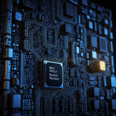 Processor Chip Tech Environment Blockchain Concept Stock Illustration Illustration Of Chip