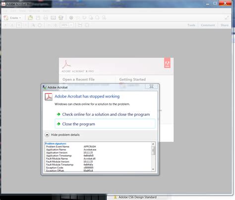 Acrobat X Keeps Crashing In Windows 7 Adobe Product Community 11152310