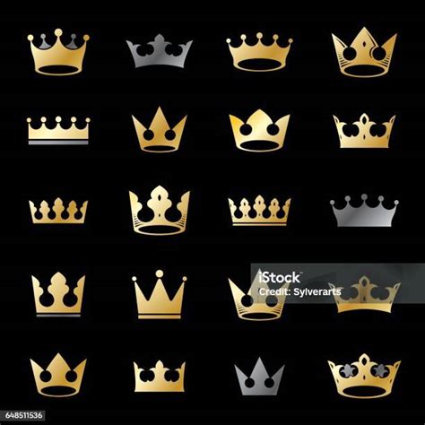 로얄 크라운 고 대 엠 블 럼 요소 집합입니다 전 령 벡터 디자인 요소 컬렉션입니다 레트로 스타일 레이블 문장 학 로고입니다 골동품에 대한 스톡 벡터 아트 및 기타 이미지