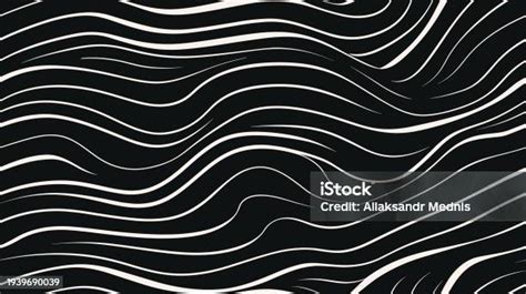 광학 아트 배경입니다 사이키델릭한 줄무늬가 있는 디지털 이미지 액체 광학 곡선 질감 물결 모양의 선이 있는 패턴입니다 원활한 굽이치는 풍경에 대한 스톡 벡터 아트 및 기타