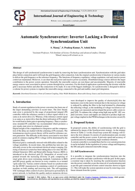 Pdf Automatic Synchronverter Inverter Lacking A Devoted Synchronization Unit