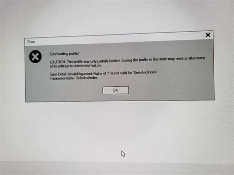 Error Loading Profile Message Sequence Generator Main Sequence Software