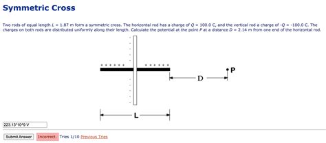 solved symmetric cross two rods of equal length l 1 87 m