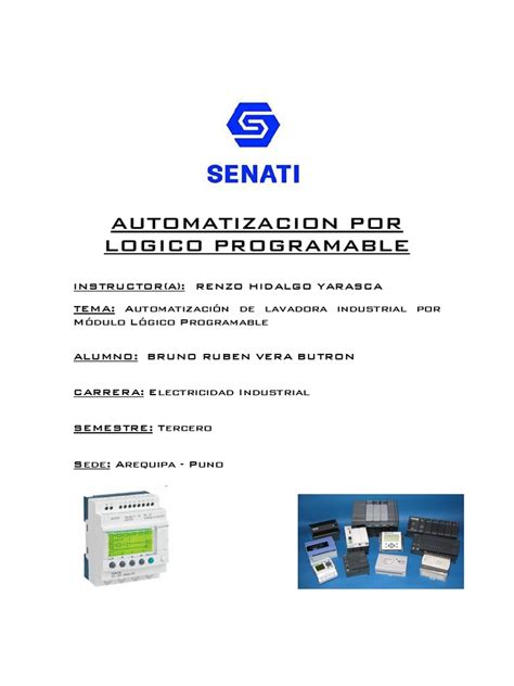 Automatización De Lavadora Industrial Mediante Programación Lógica Pdf Controlador Lógico