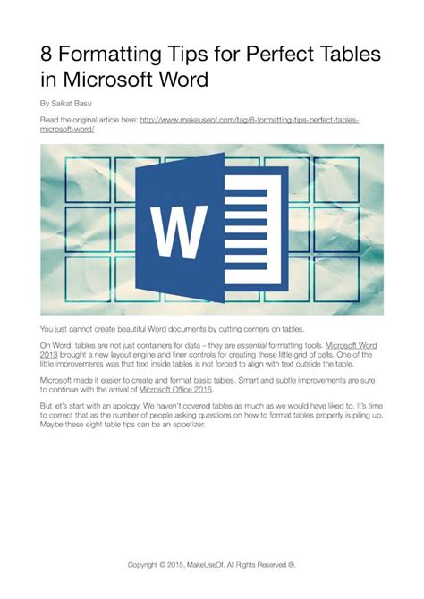 Pdf Word Excel Table Formatting Tips Dokumen Tips