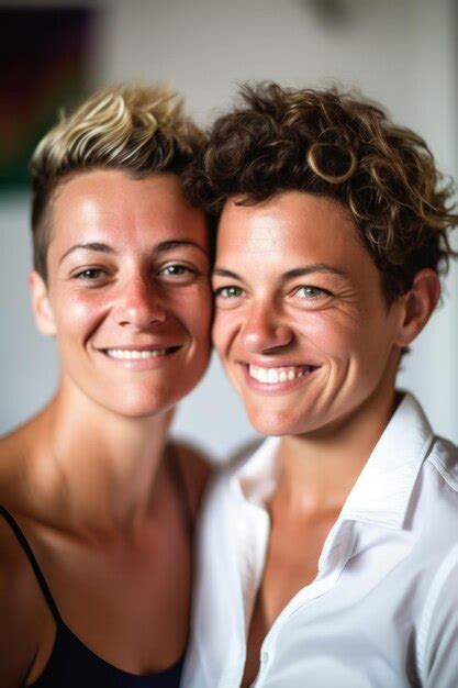 Premium Ai Image Portrait Of A Happy Lesbian Couple At An Event