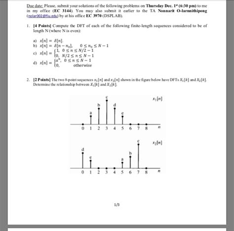 Solved Compute The DFT Of Each Of The Following Chegg