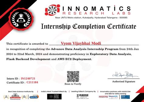 vyom modi on linkedin datascience machinelearning generativeai internshipcompletion…