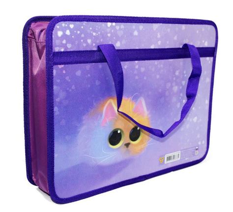 Папка на молнии с ручками А4 ПМ А4 25 Сказочный котик тканевая окантовка 1шт купить с