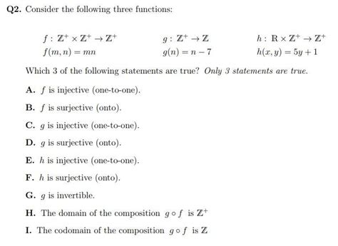 Solved Q Consider The Following Three Functions F Z X Chegg Com