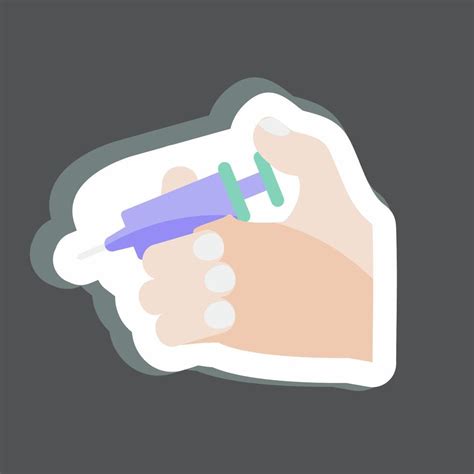 Sticker Holding Injection Suitable For Hand Actions Symbol Simple Design Editable Design