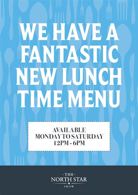 Try The New LUNCH Menu North Star Shaw