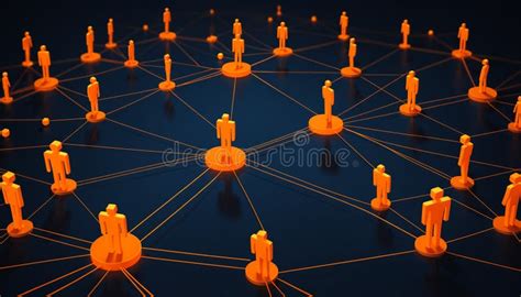 Interconnected Human Network Visualizing Social Connectivity Human Figures In A Network The