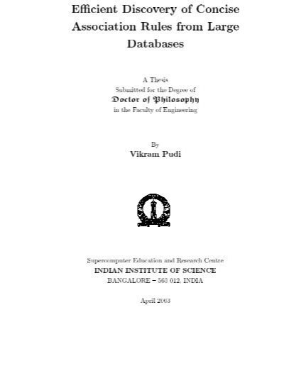 Efficient Discovery Of Concise Association Rules From Large
