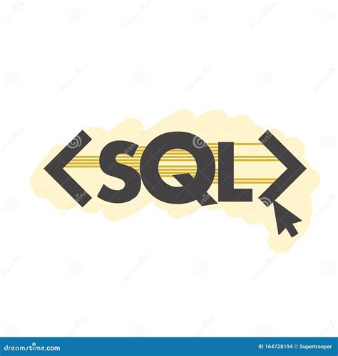 Símbolo De Trazo Del Lenguaje De Consulta Estructurado SQL De Texto