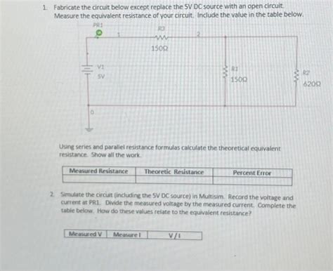 solved 1 fabricate the circuit below except replace the sv
