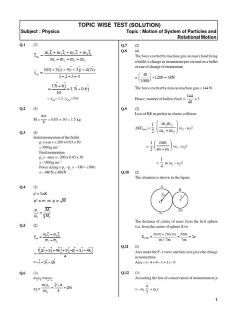 06 Motion Of System Of Particles And Rotational Motion Only