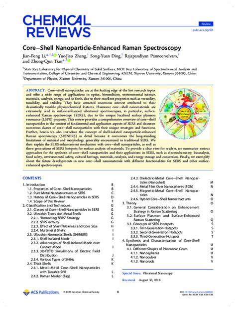 Pdf Core Shell Nanoparticle Enhanced Raman Spectroscopy