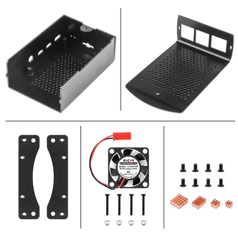 Seamuing Raspberry Pi 4 Aluminium Case With Fan Rpi Aluminium Alloy Cooling Metal Passive Case