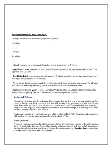 implementation priority queue using array pdf array data structure algorithms