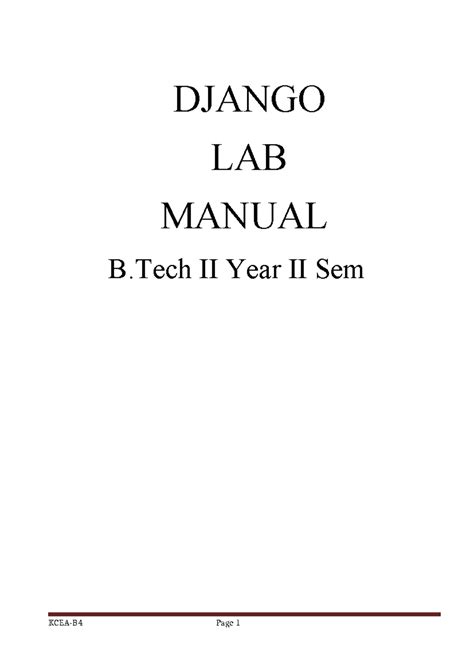 Django Lab Manual Django Lab Manual B Ii Year Ii Sem Kcea B4 Page 1 R22btech Jntuhyderabad