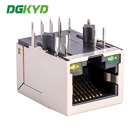 Rj45 10100base 트랜스포머 통합 이더넷 커넥터와 단일 포트 잭