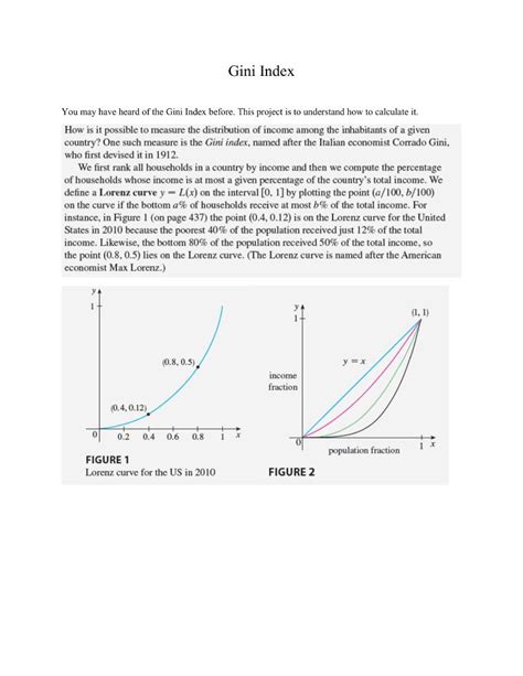 Solved Gini Index You May Have Heard Of The Gini Index Chegg Com
